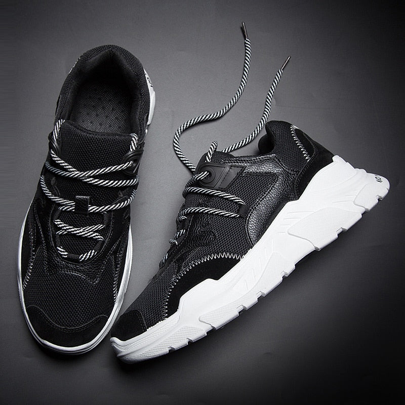 MERCY RX97 Chunky Leather/Mesh Sneakers - Black – Men's Luxury Boutique ...